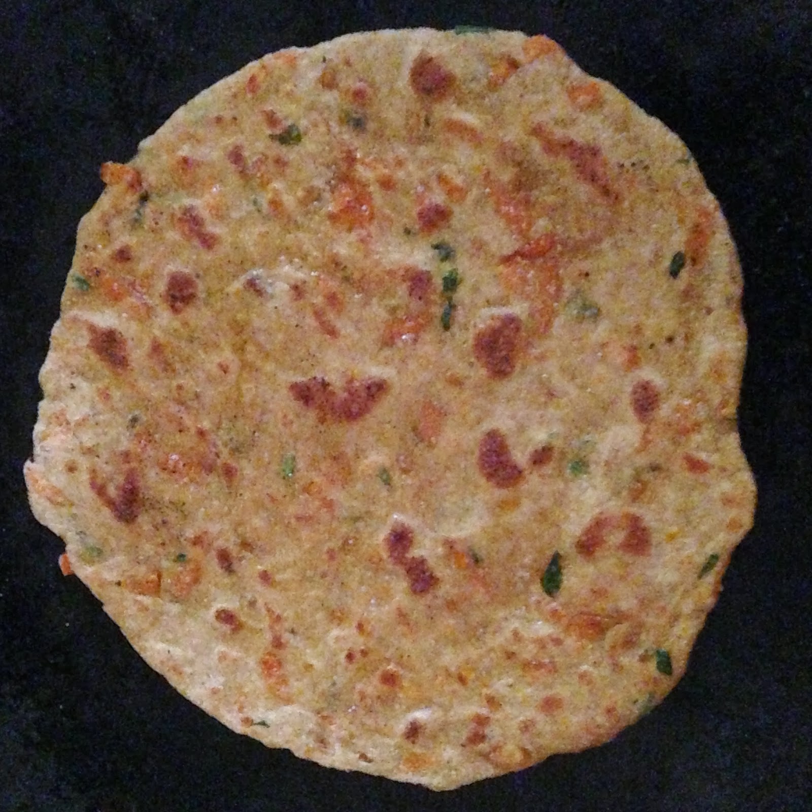 Carrot Roti ~ Wheat flat bread with carrot and spices ~ With Stepwise ...