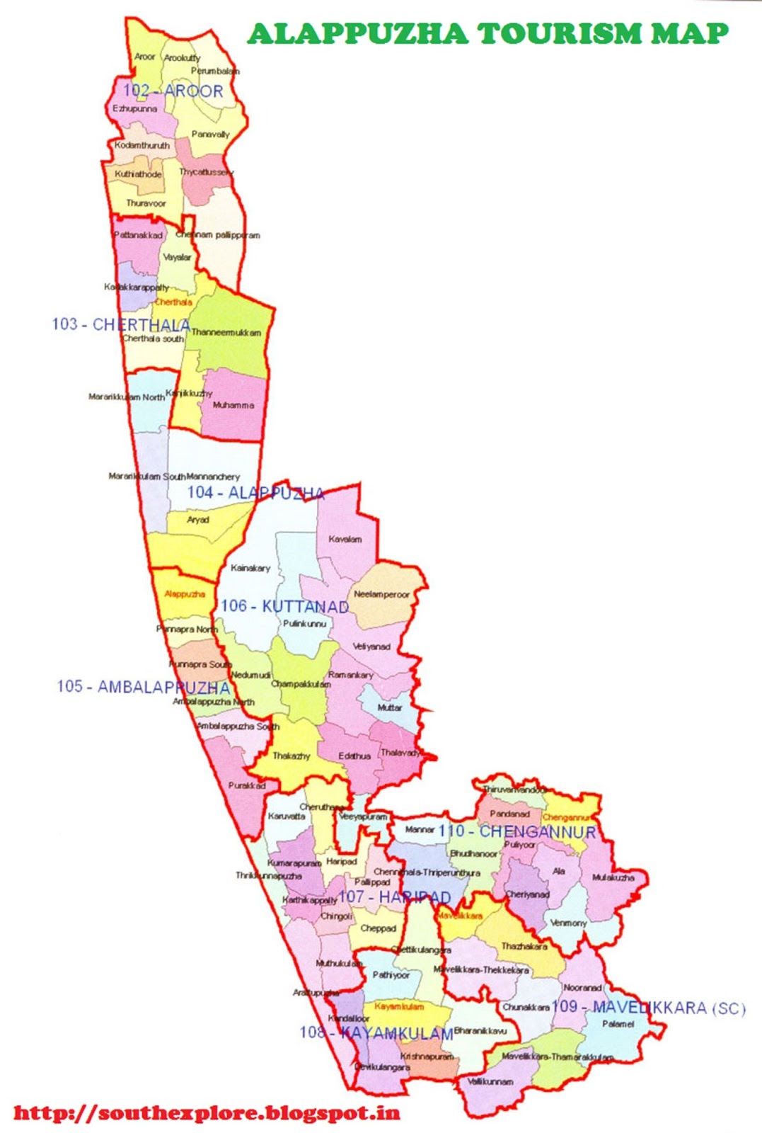 ALAPPUZHA TRAVEL MAP / ALLEPPEY TRAVEL MAP / TOURIST PLACES IN ...