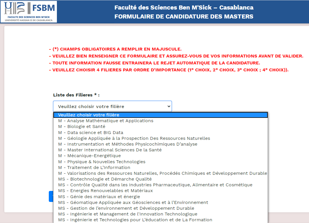 التسجيل مفتوح لولوج 18 ماستر وماستر متخصص بكلية العلوم بن مسيك 2020-2021