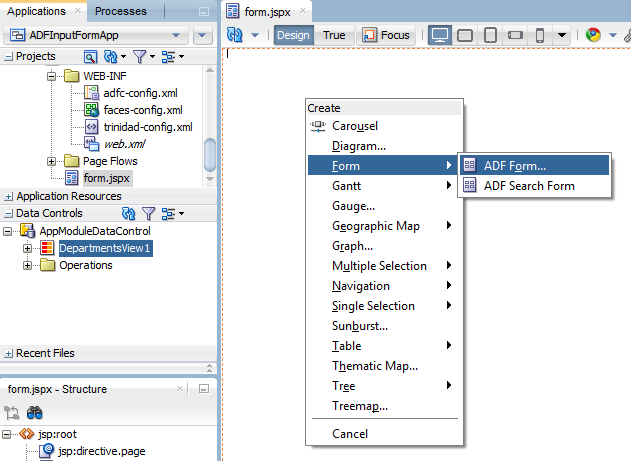 Unwinding Adf Create Adf Input Form Without First Displaying Existing Records