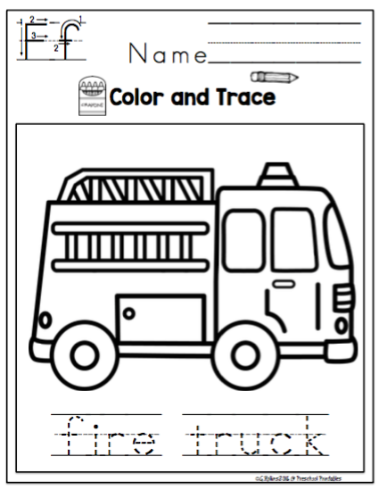 Community Helpers Vehicles "No Prep" ~ Preschool Printables