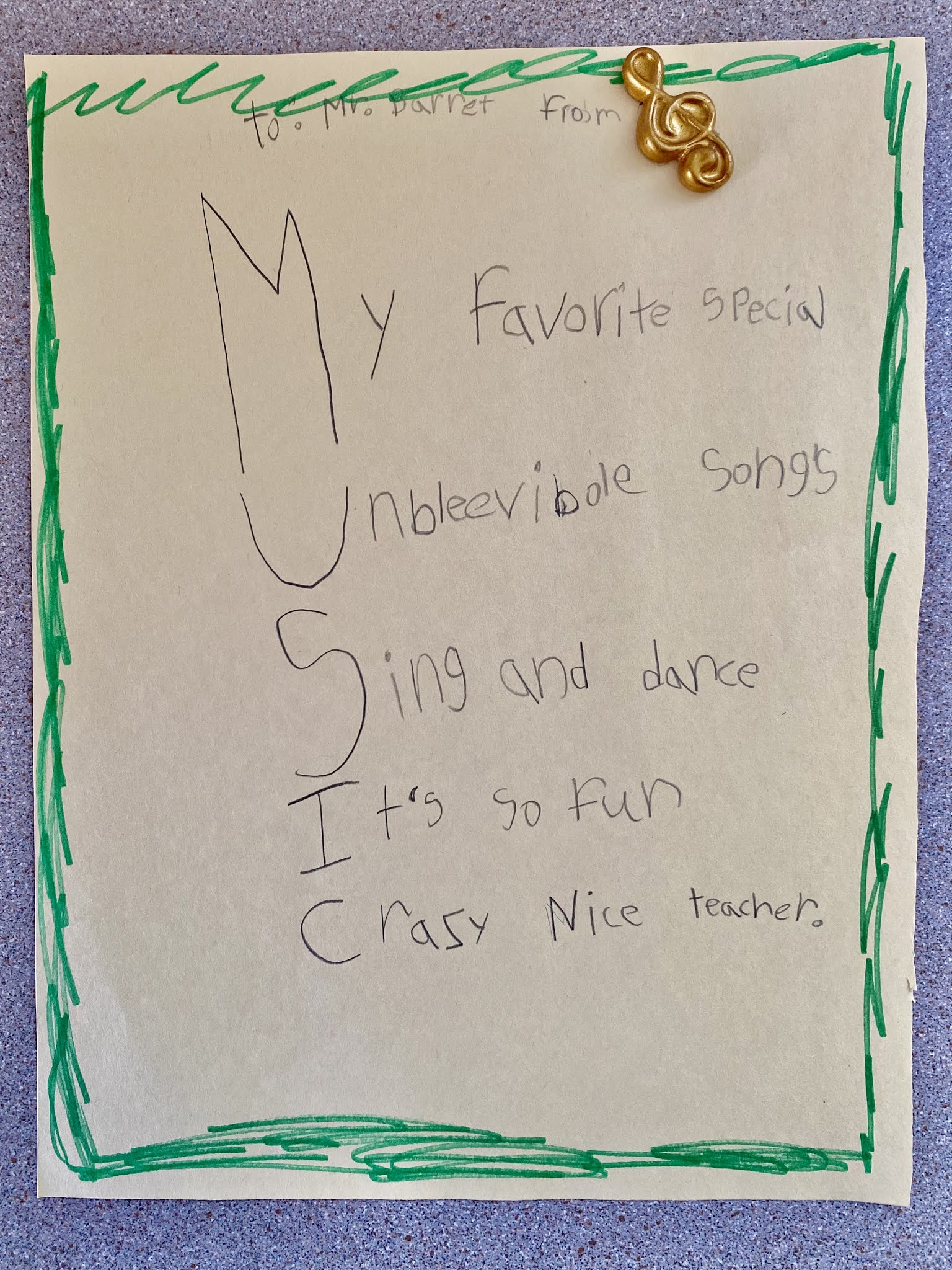 Music With Mr. Barrett: Acrostic Poetry & Amazing Artwork