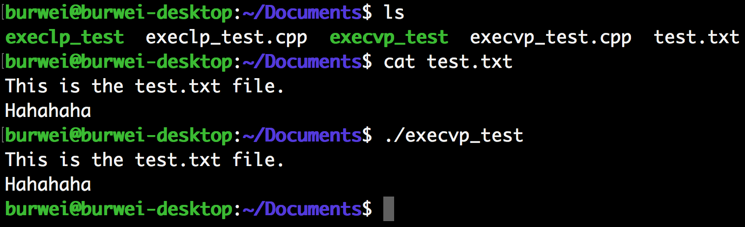 execlp、execvp用法與範例