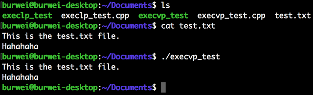 execlp、execvp用法與範例