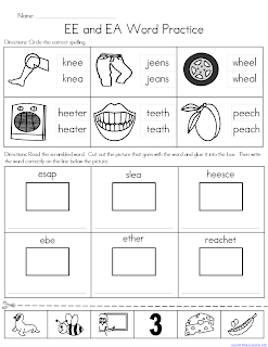 Teachers R US: ee, ea Worksheets