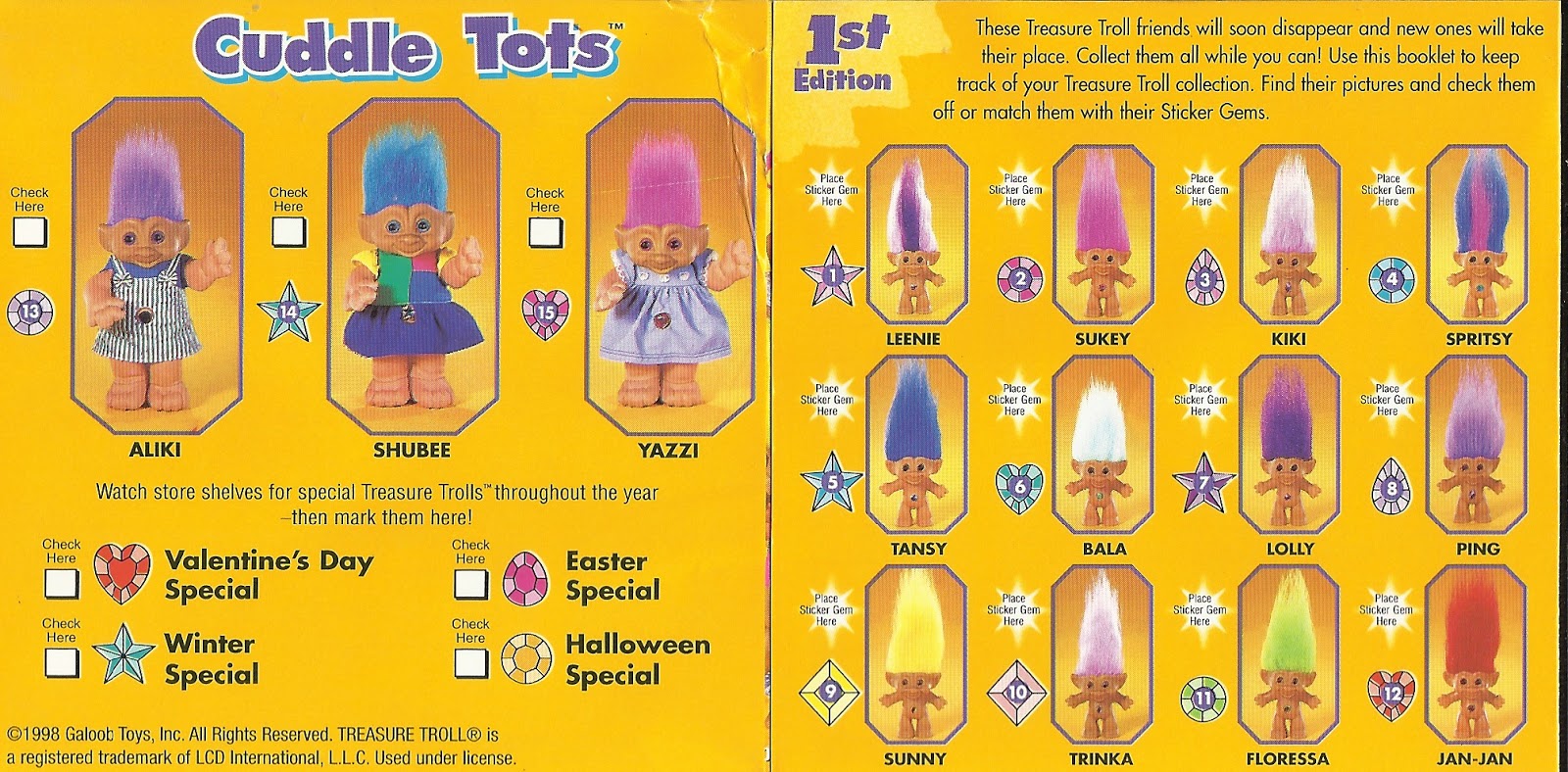 Toy-Addict.com: Treasure Trolls - Galoob - Booklet