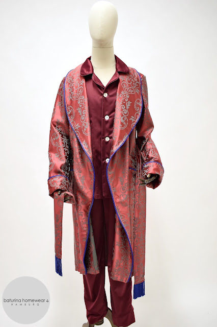 Men's Paisley Silk Dressing Gown in Red, Gold and Black
