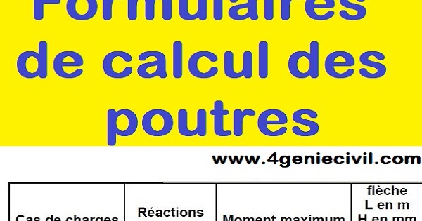 Formulaires de calcul des poutres en rdm