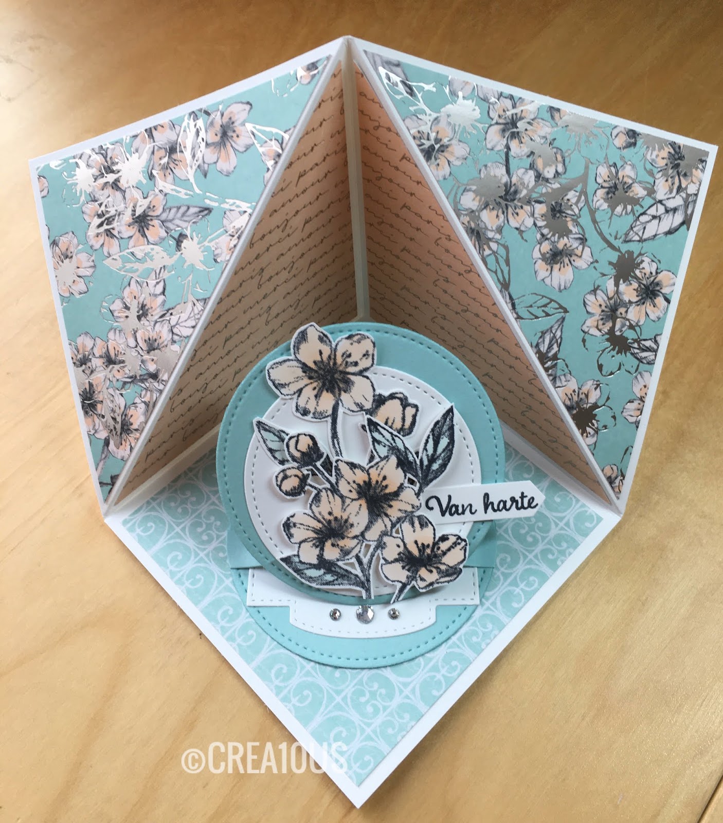crea10us: Triangle corner pop up card deel 2.....
