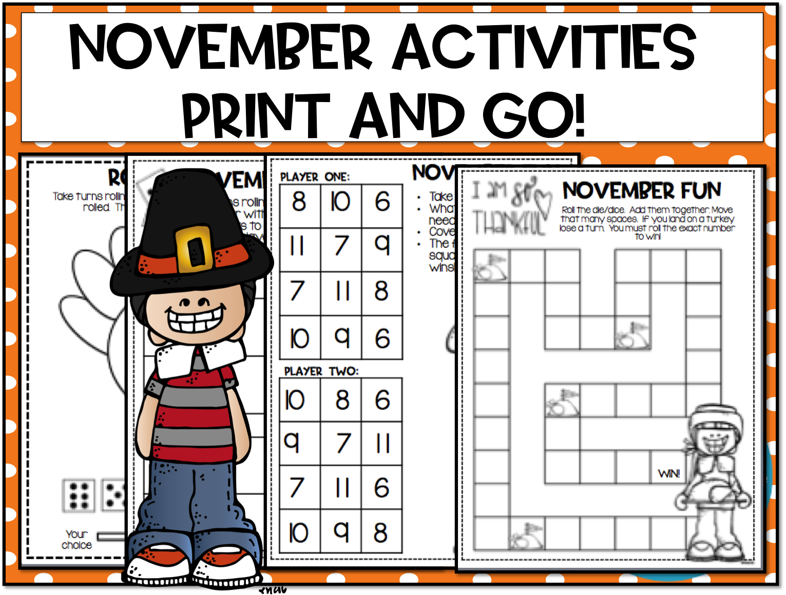 1st Grade Hip Hip Hooray!: November Math and Literacy Activities ...