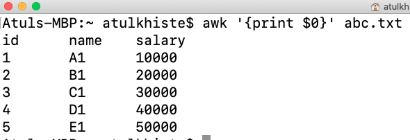 AWK one liners [part one]