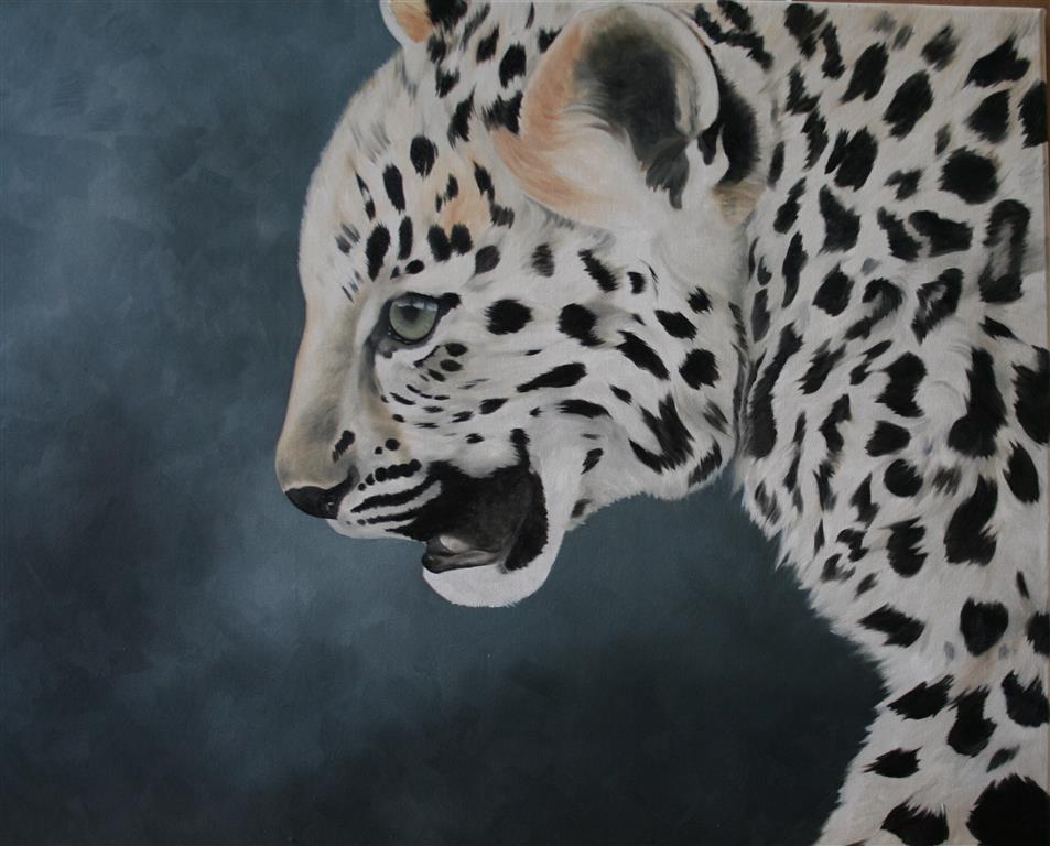 Clive Meredith Wildlife Art: Amur leopard cub painting update