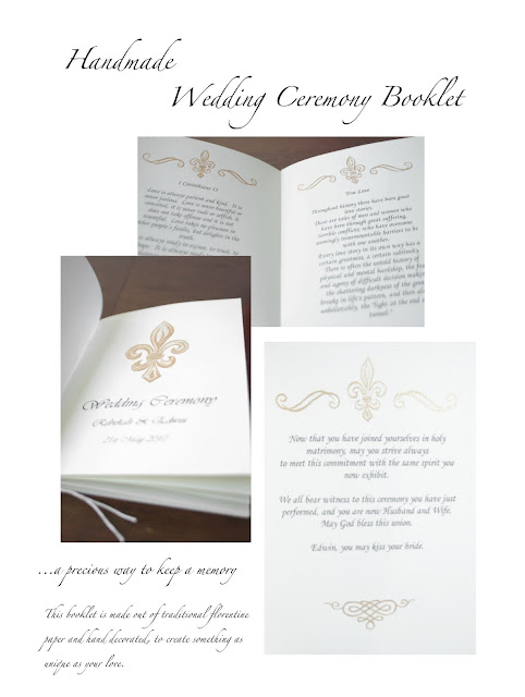 Handmade Ceremony Certificates: Wedding Ceremony Booklet
