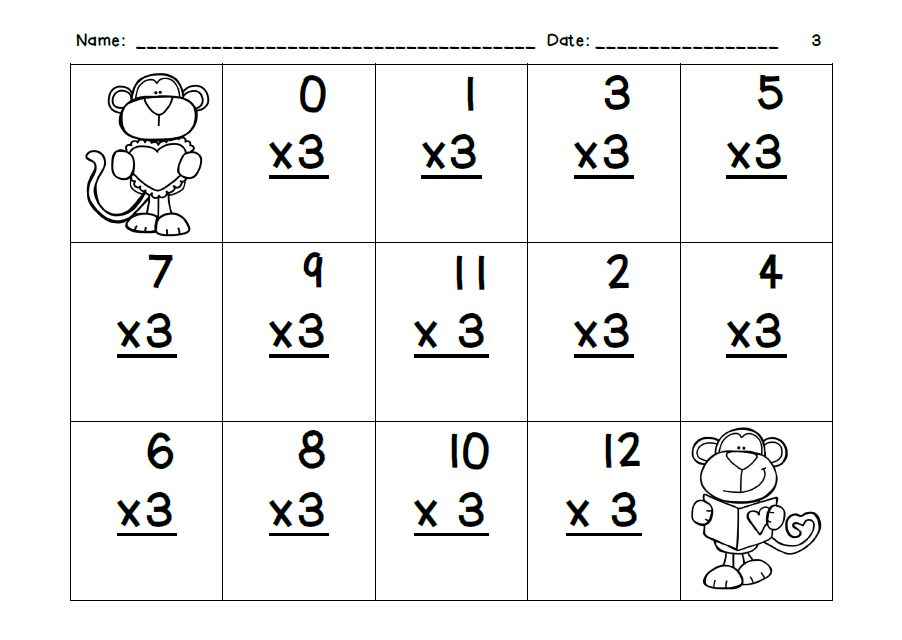 The Paper Maid: Monkey Times Tables