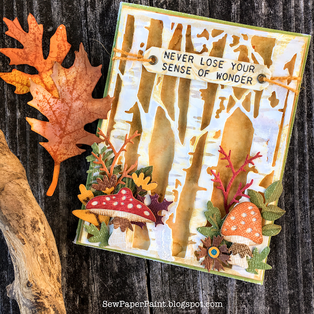SewPaperPaint: Tim Holtz Funky Foliage Fall Woodland Card