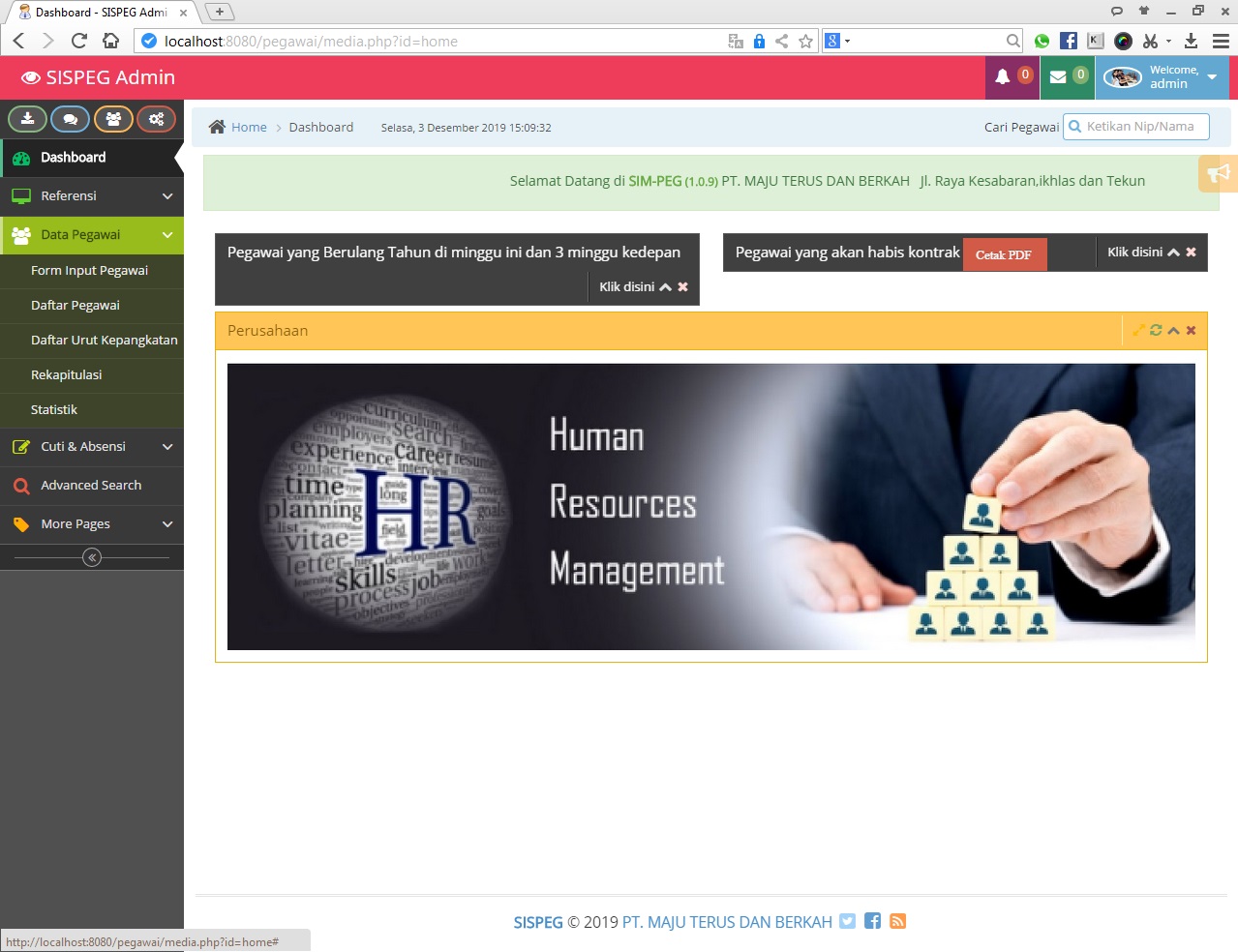 Source Code Sistem Kepegawaian,HRD Berbasis Web #Responsive - Source Code