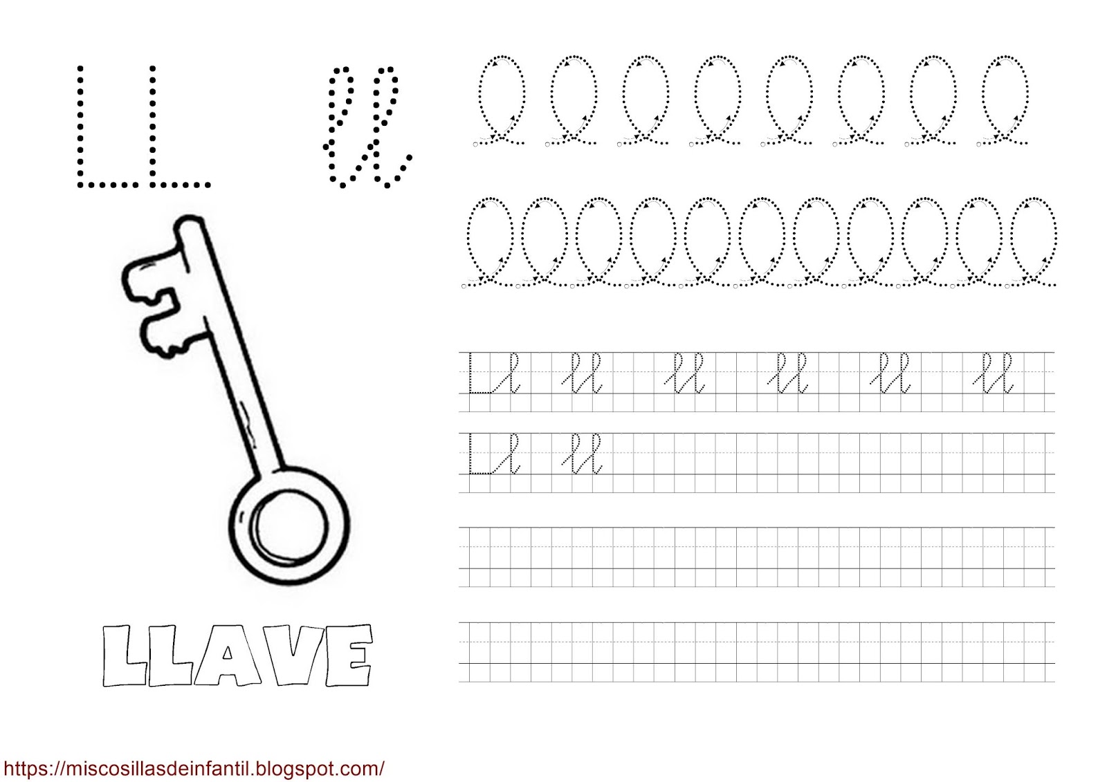 Mis cosillas de Educación Infantil : La letra de la semana: Con ll de llave