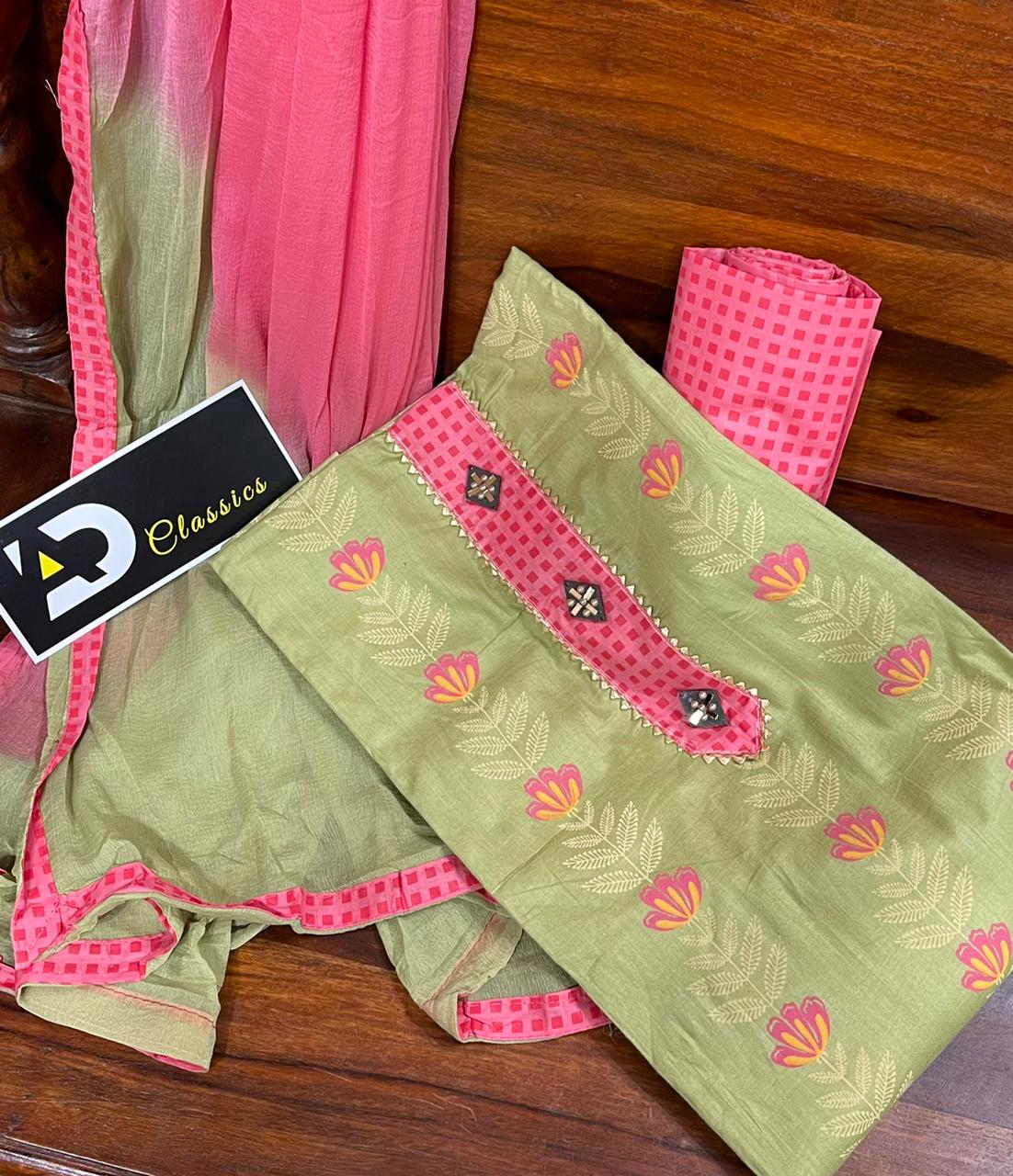 Handloom printed soft cotton suits