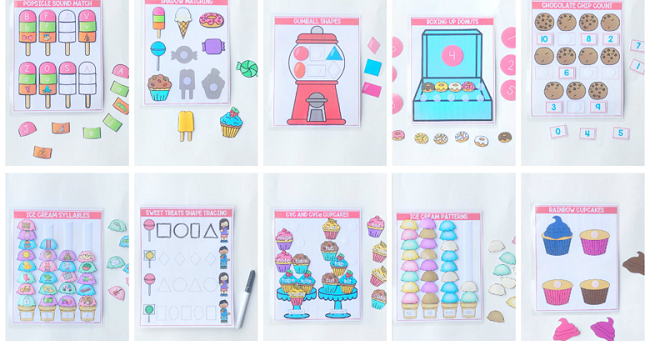 Sweet Treats Themed Busy Binder Activities | Lets Play.Learn.Grow