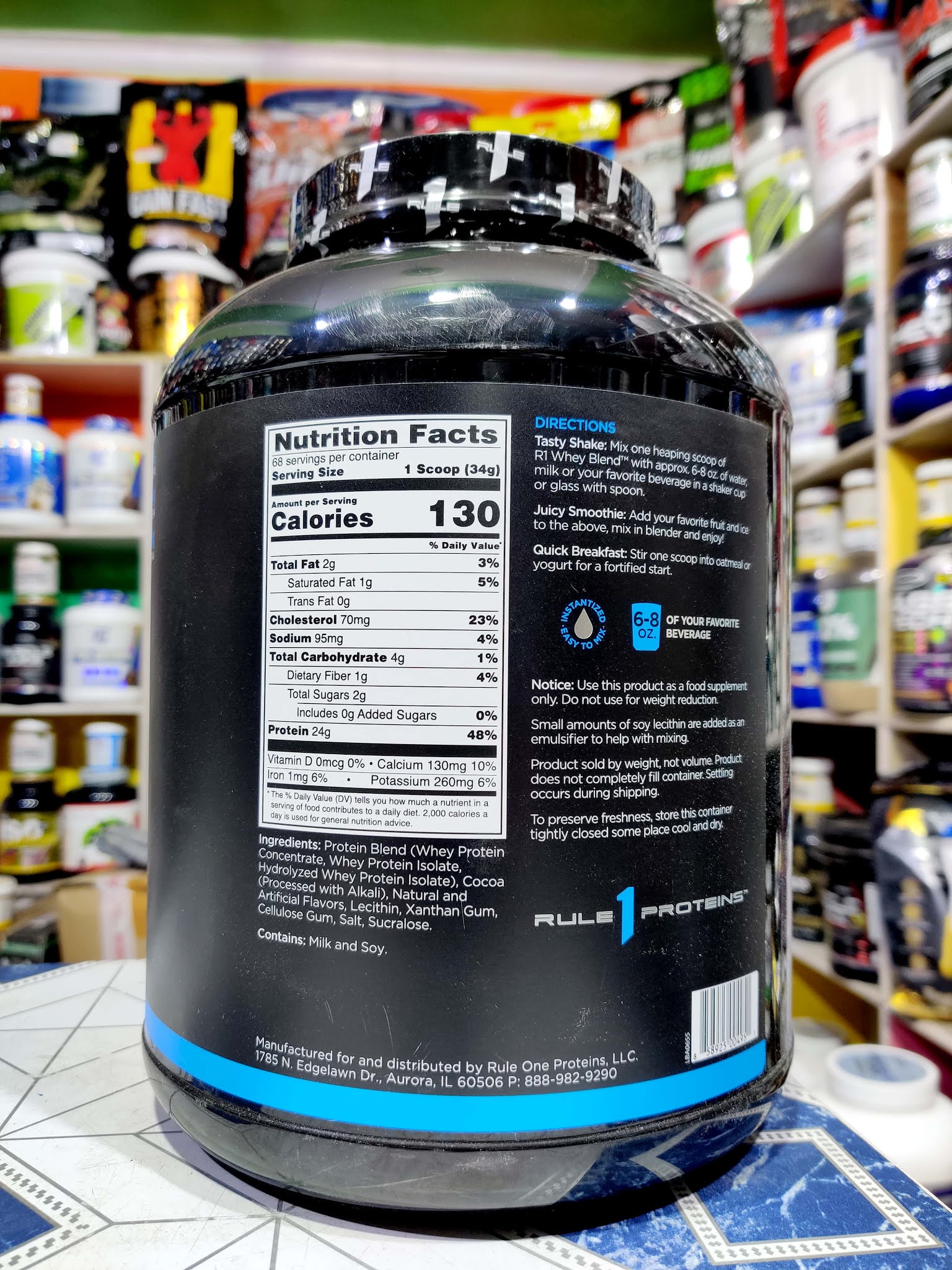 Rule 1 R1 Whey Blend Protein - 5.2 lbs, 2.38 Kg, 70 Servings - NCRFS
