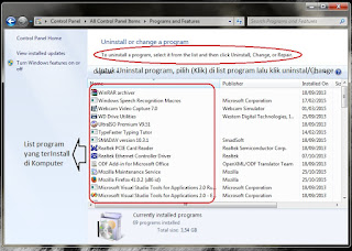 Cara Uninstall Program di Komputer Dengan Mudah - Sinau Komputer