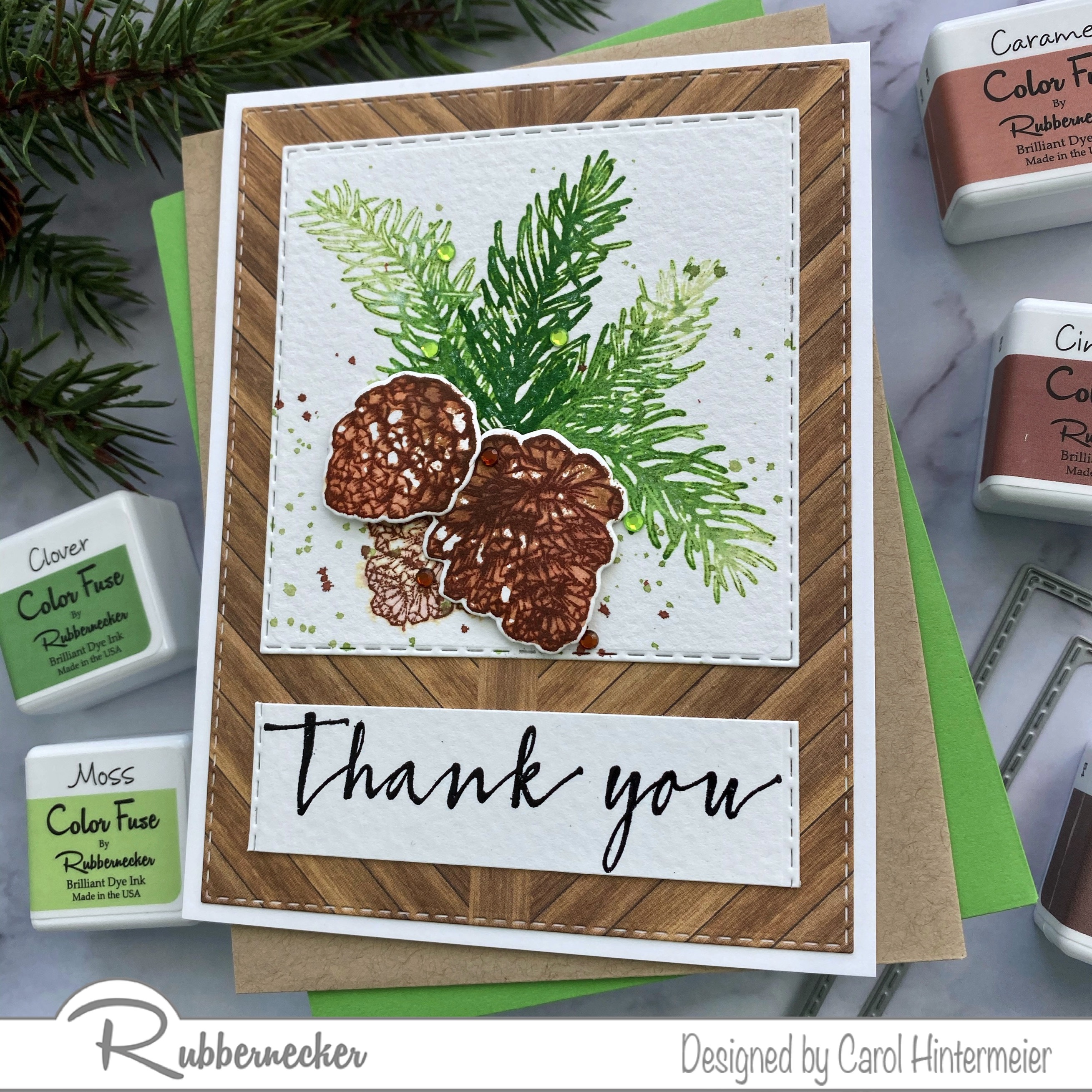 Crafting By Carol: Winter Thank You Card | Rubbernecker Stamps