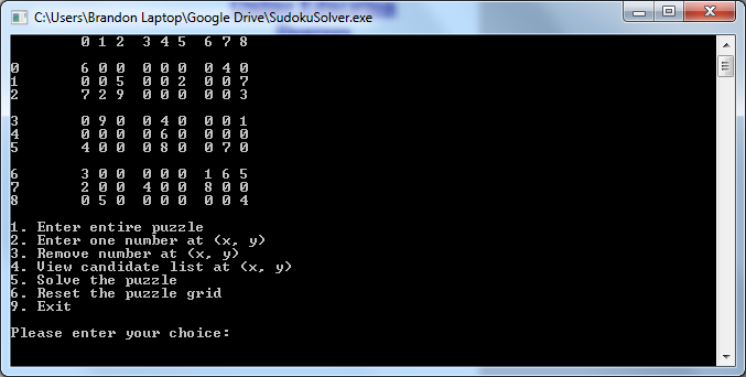 Dreamer of Worlds: Project Examples: A Sudoku Solver Implementation