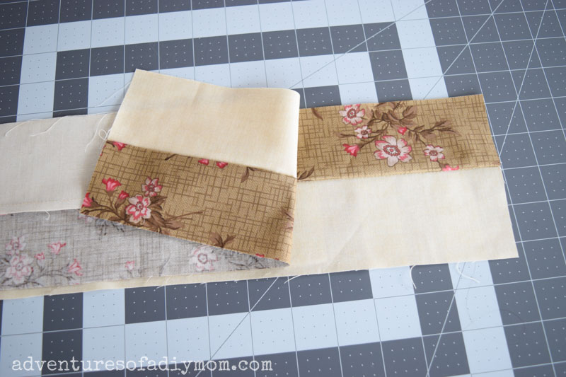 Four Patch Quilting Block from Strips - Adventures of a DIY Mom