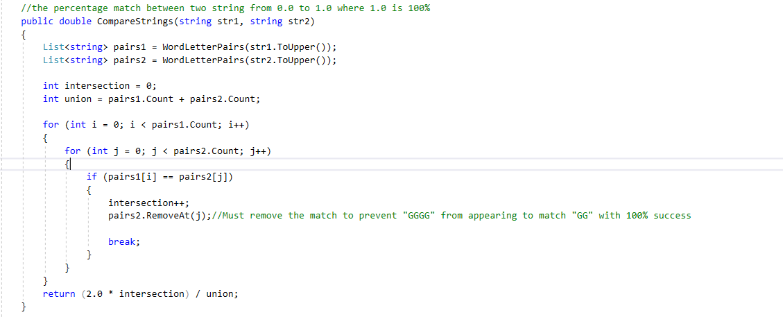 How to check similarity between two strings in percentage - C# (String ...