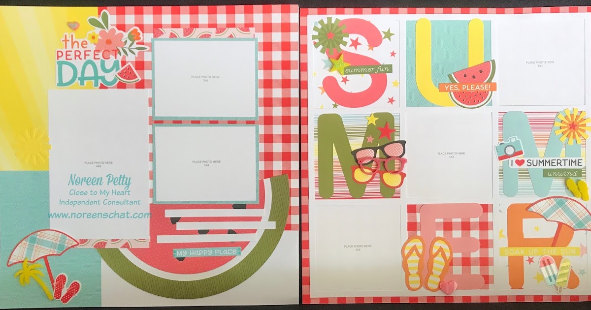 Noreen's Scrap N Chat: CTMH Summer Vibes S-U-M-M-E-R Scrapbook Layout
