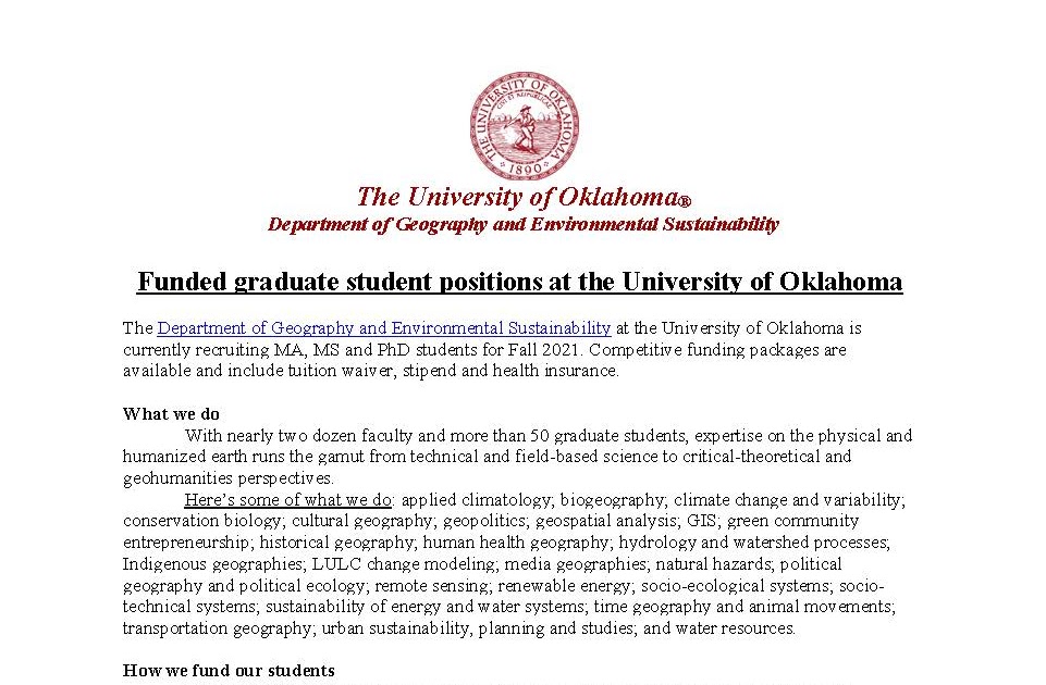 UMD Geographical Sciences Undergraduate Blog: University of Oklahoma ...