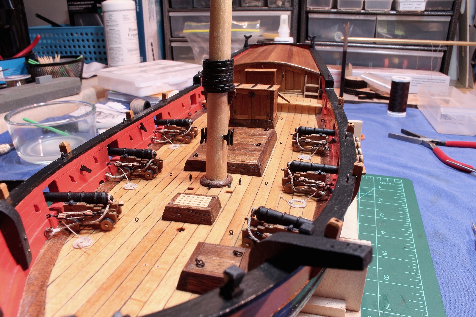 Armed Virginia Sloop 1768 11. - Guns and Carriages rigging finished ...