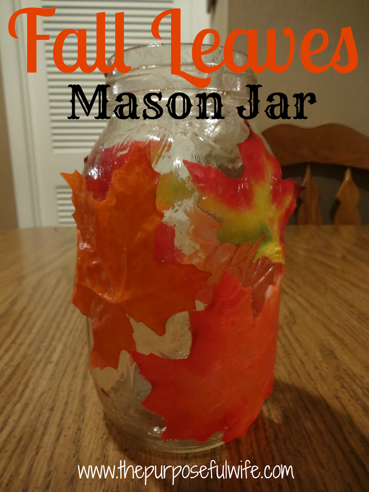 Fall Leaves Mason Jar