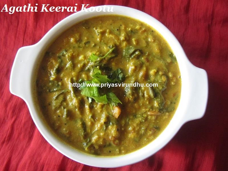 Priya's Virundhu: Agathi Keerai Kootu Recipe/Agathi Keerai Paasi ...
