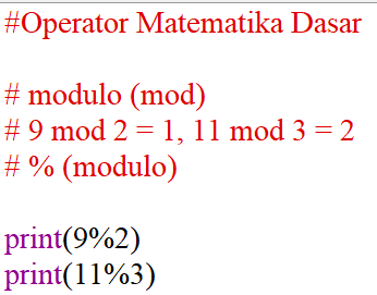 Belajar Python: Belajar Python - Operator Matematika Dasar