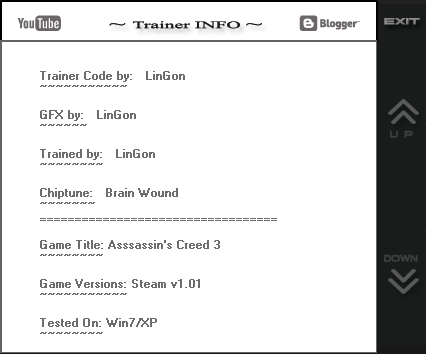 Urban kids AC : Assassin's creed 3 Trainers