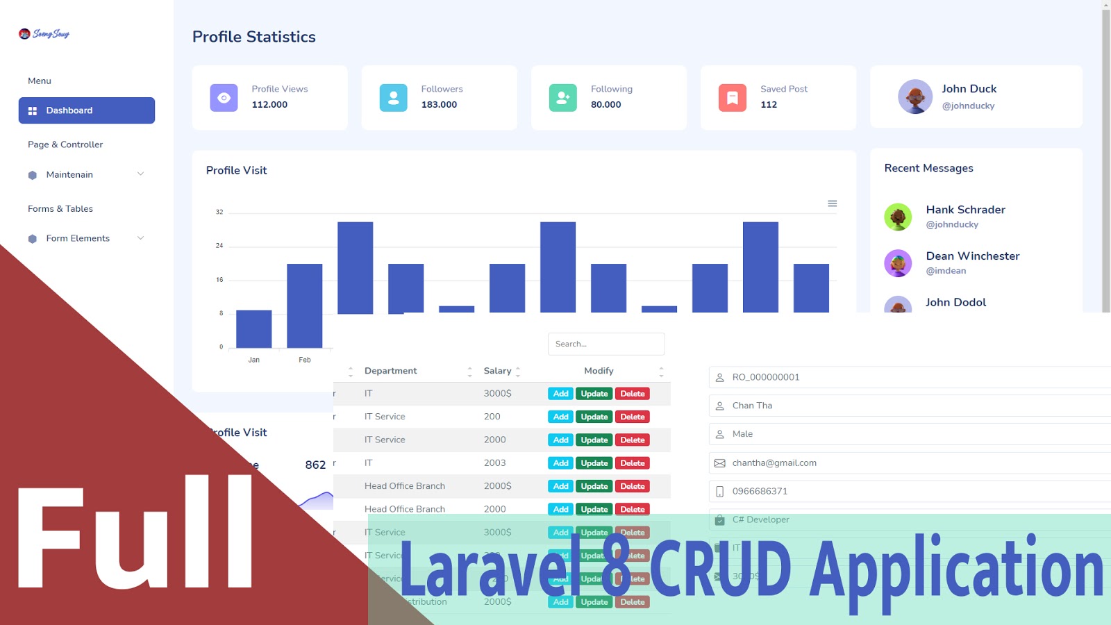Admin dashboard in Laravel | Sign up and Sign in V13