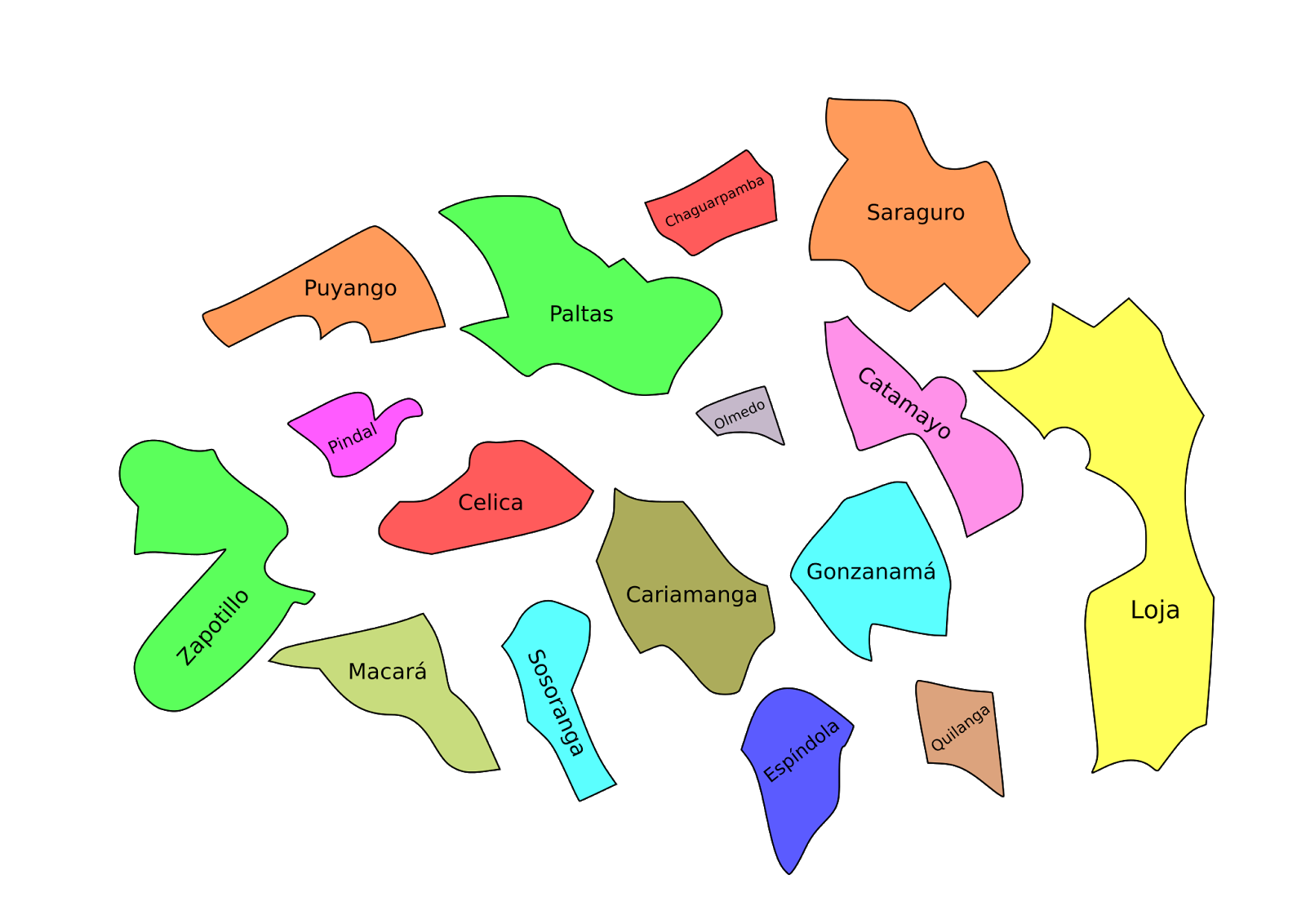 Rompecabezas de la Provincia de Loja y sus cantones