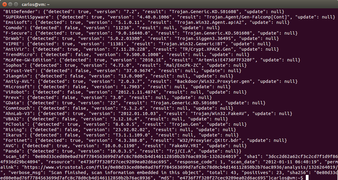 Mash That Key: Using Curl to Retrieve VirusTotal Malware Reports in BASH Mash That Key: Using Curl to Retrieve VirusTotal Malware Reports in BASH