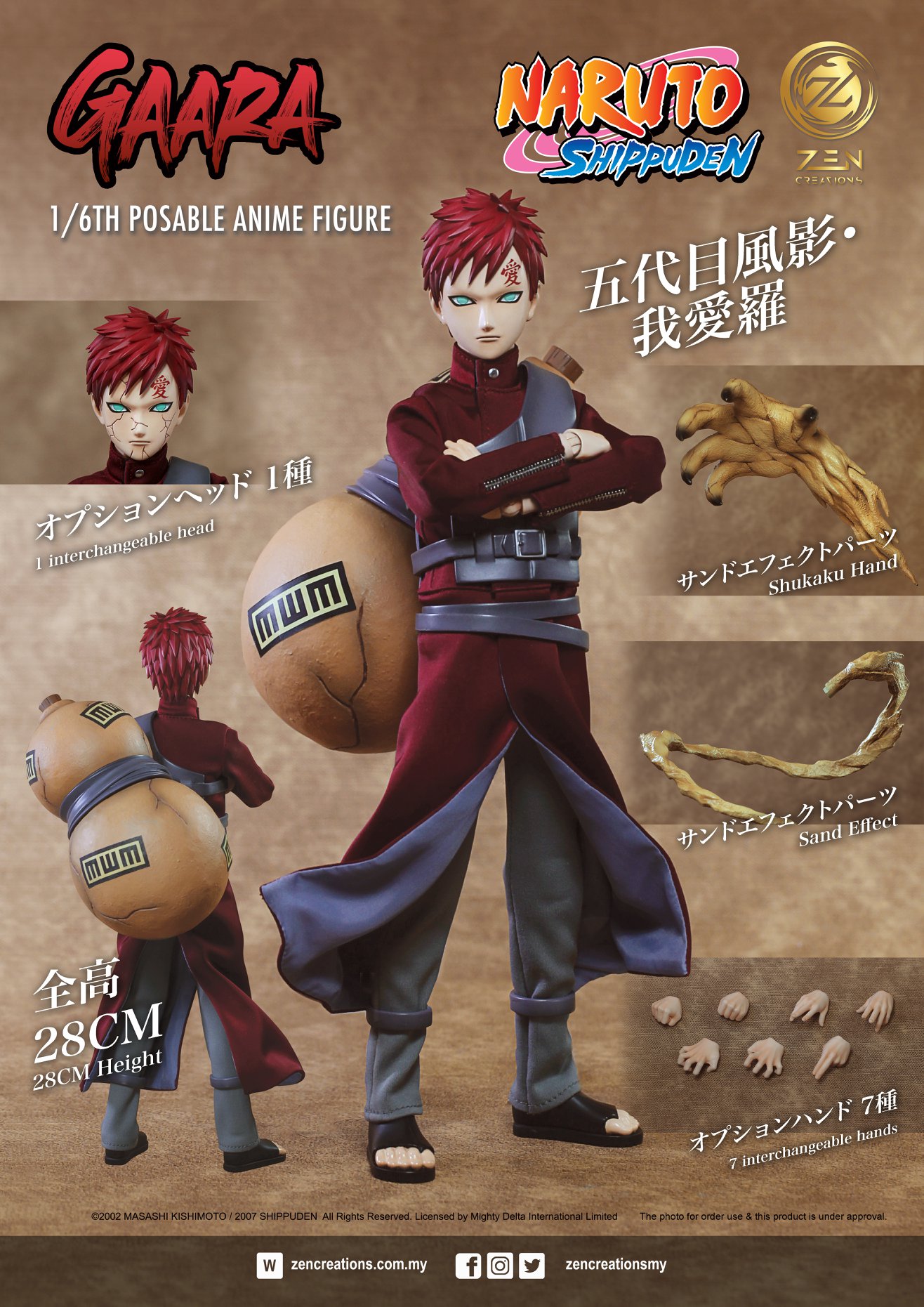 Naruto Shippuden - Gaara 1/6 (Zen Creations)