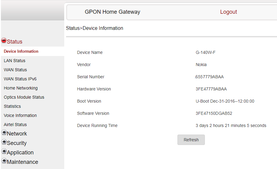 Airtel Xstream Fiber - Configuring modem