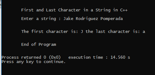 Free Programming Source Codes And Computer Programming Tutorials First And Last Character In A 9998