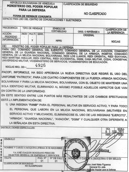 .: Directiva que regira el uso del Uniforme "Patriota" para la FANB y ...