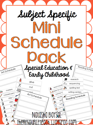 The Resource Teacher: Visual Mini-Schedules