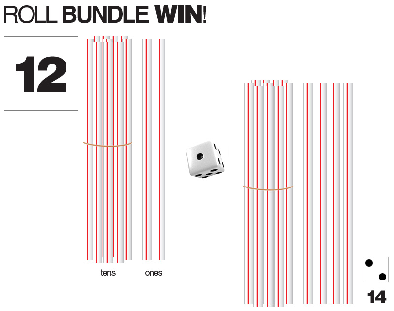 E is for Explore!: Roll Bundle Win! - Place Value