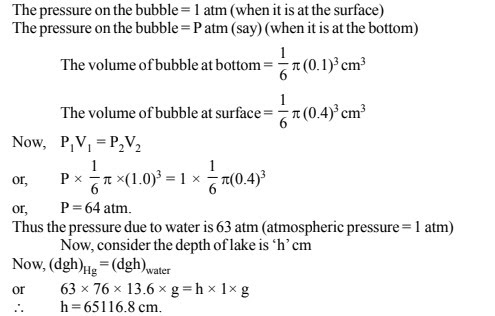 Welcome to Chem Zipper.com......: The diameters of a buble at the ...