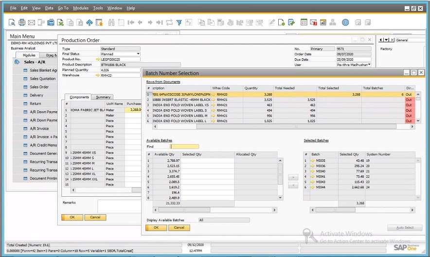 Hard and Soft allocation of stock in SAP Business One