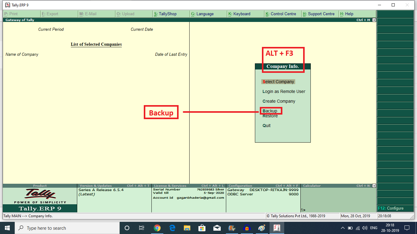 Backup And Restore In Tally.erp9 Notes (Hindi)