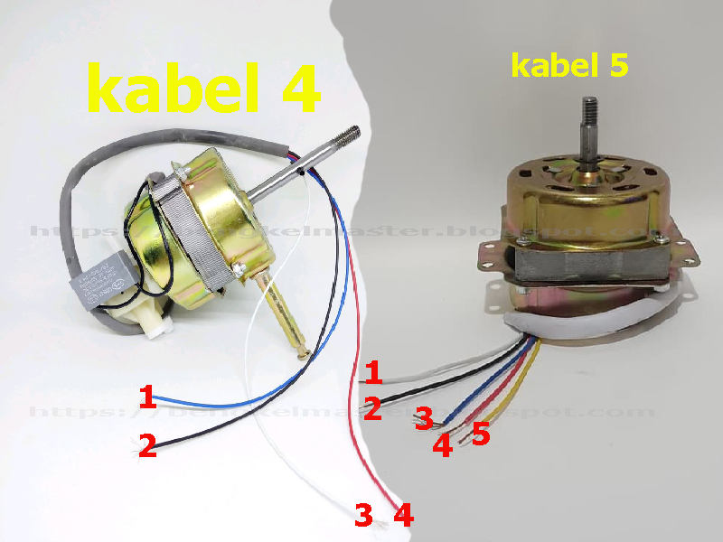 Bengkel master: pin warna kabel motor/mesin kipas angin 5 kabel dan 4 kabel