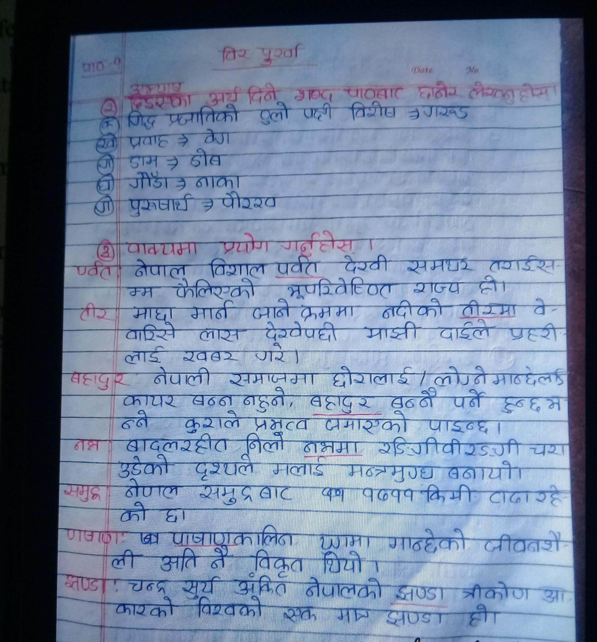 Nepali Notes Chapter -1 (वीर पुर्खा )